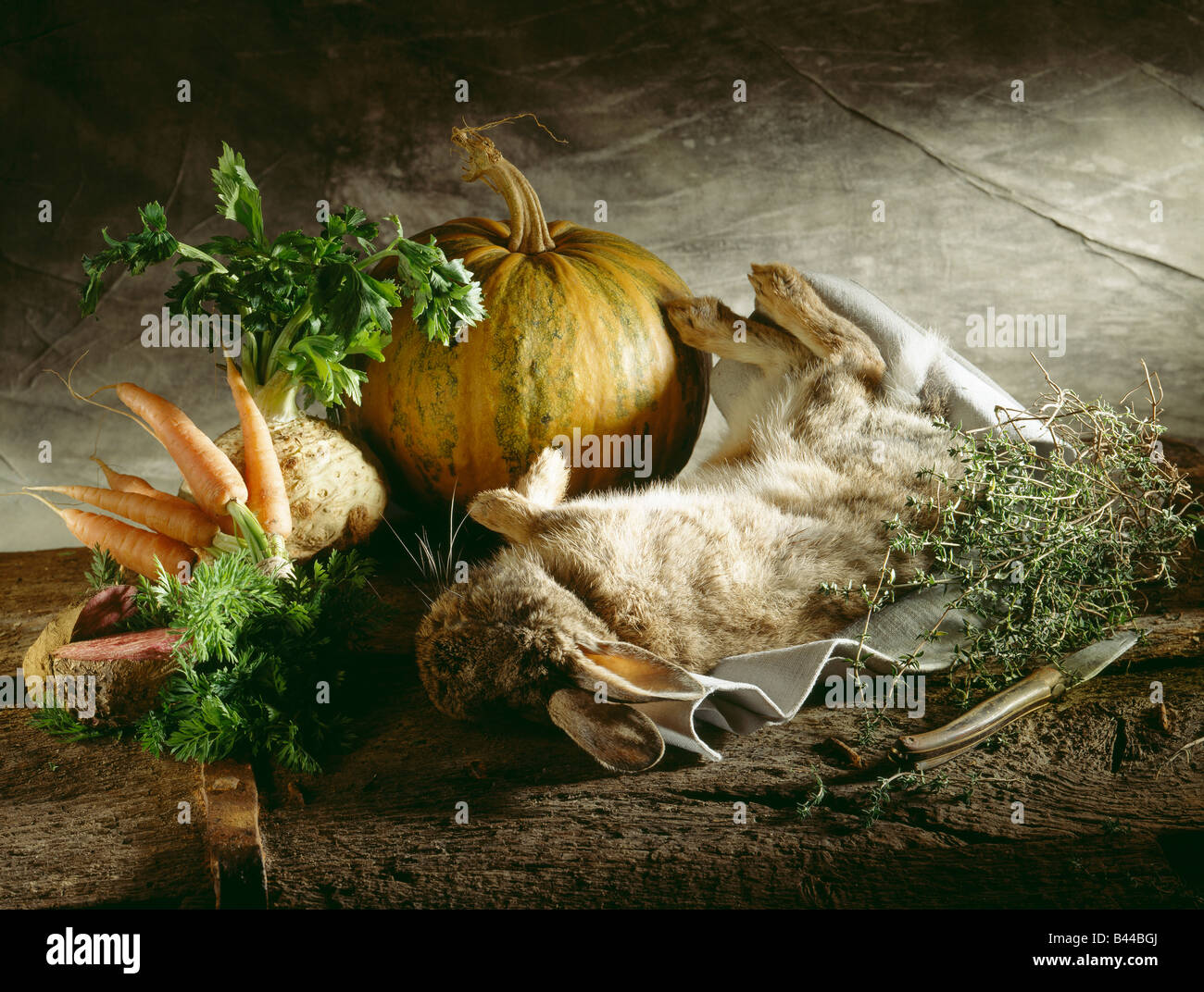 Still life with rabbit Stock Photo - Alamy