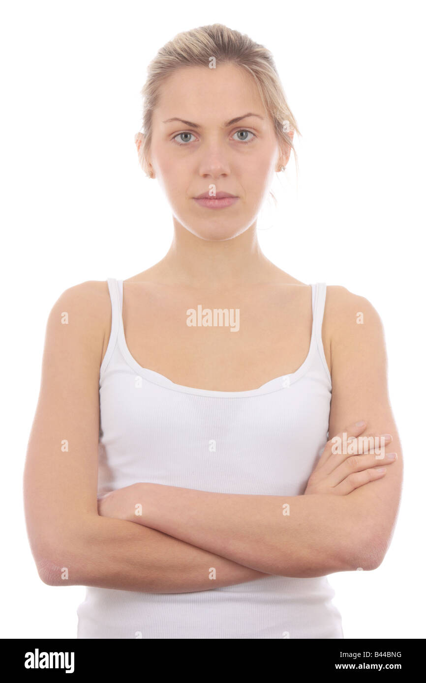 Bored Young Woman Model Released Stock Photo - Alamy