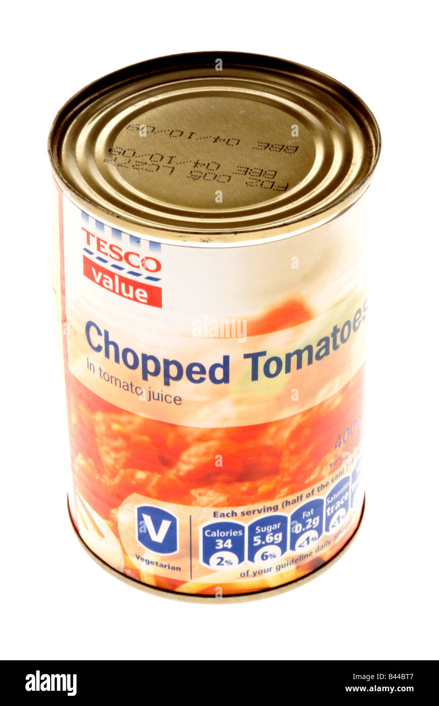 Tin of Chopped Tomatoes Stock Photo - Alamy