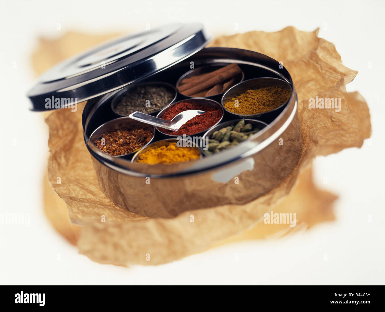 Box of a selection of spices Stock Photo - Alamy