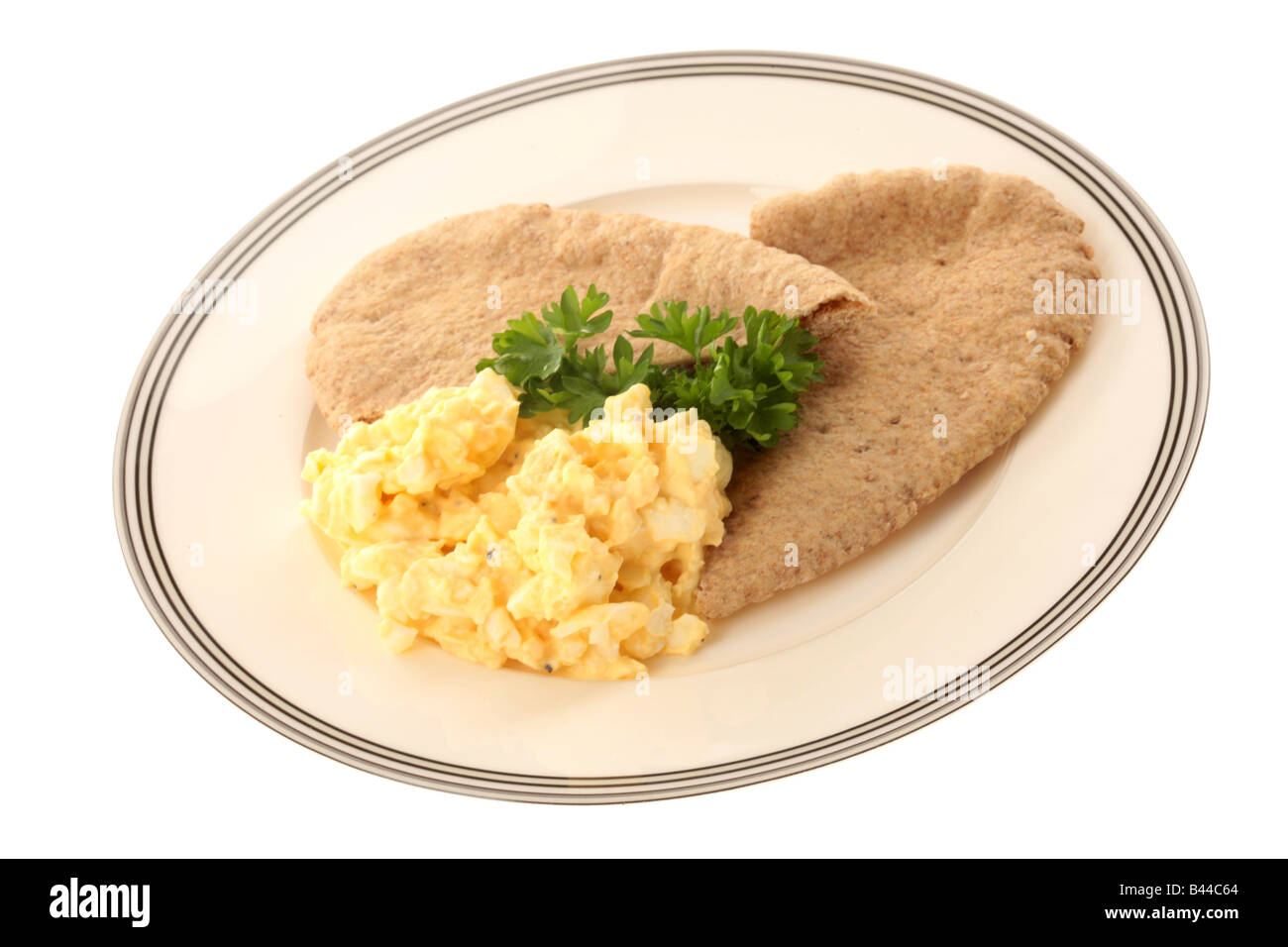 Egg Mayonnaise With Wholemeal Pitta Bread Stock Photo - Alamy