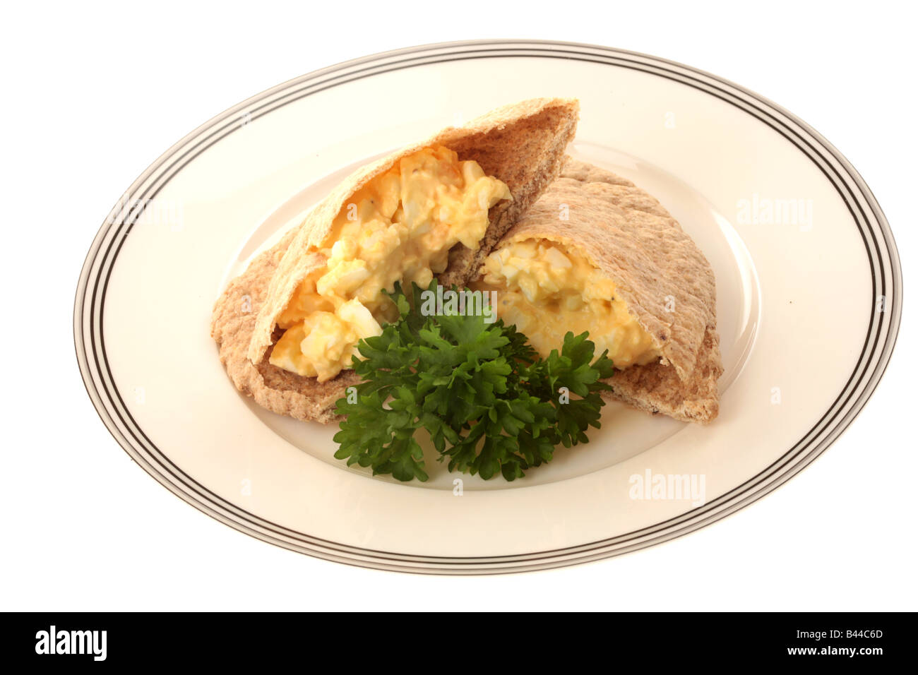 Egg Mayonnaise With Wholemeal Pitta Bread Stock Photo - Alamy