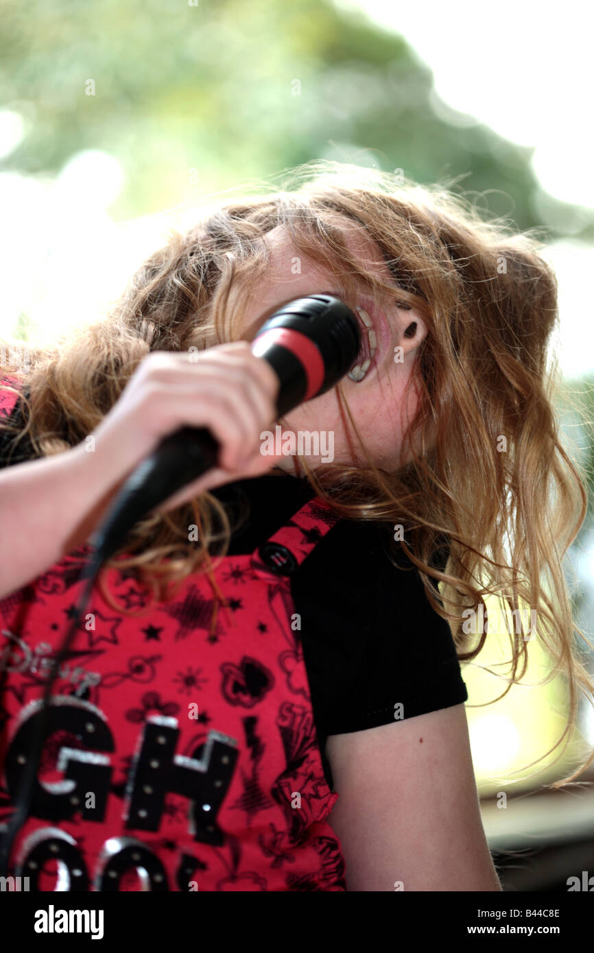 Young Girl Singing Model Released Stock Photo - Alamy