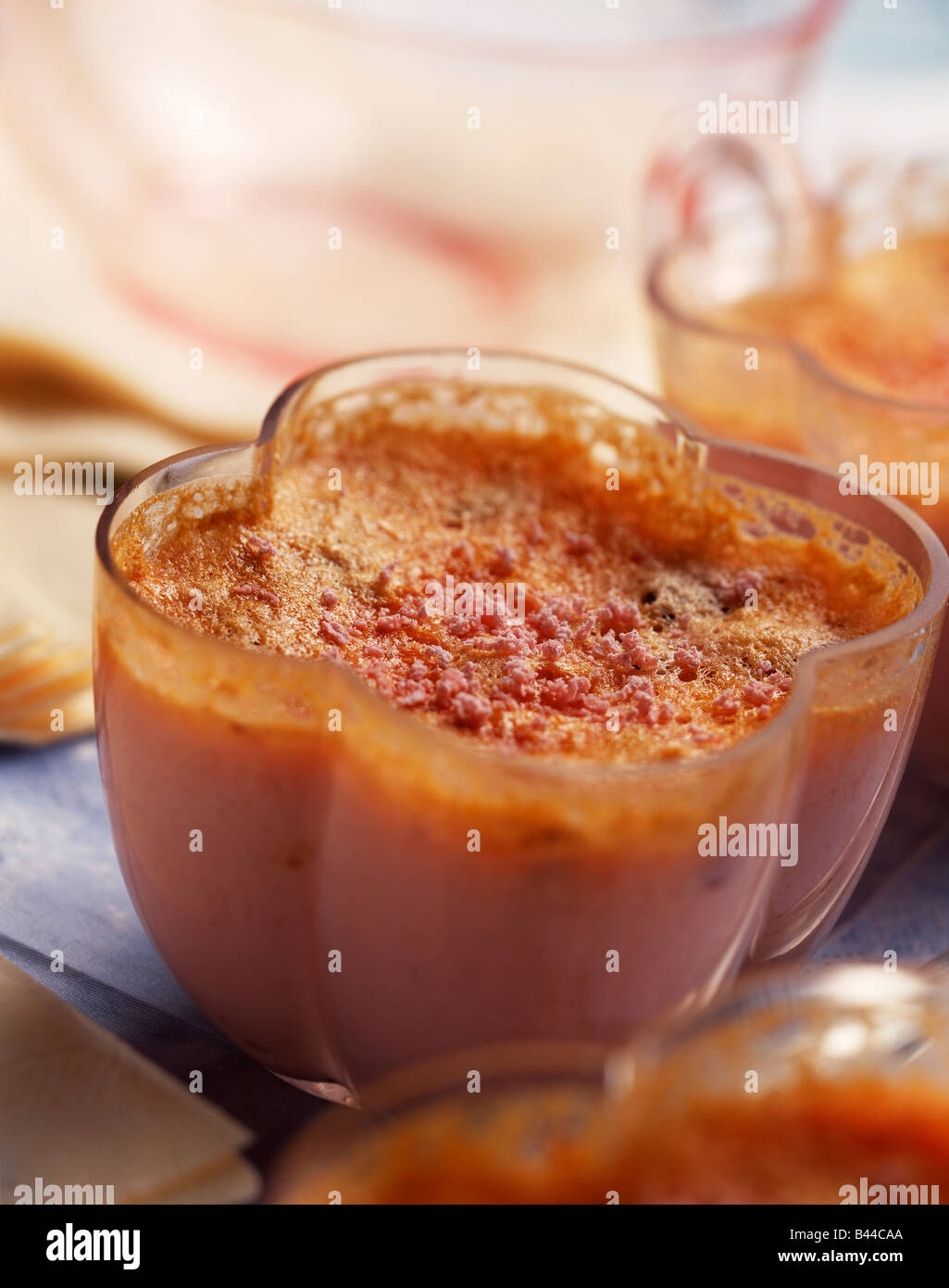Pink praline cream dessert Stock Photo - Alamy
