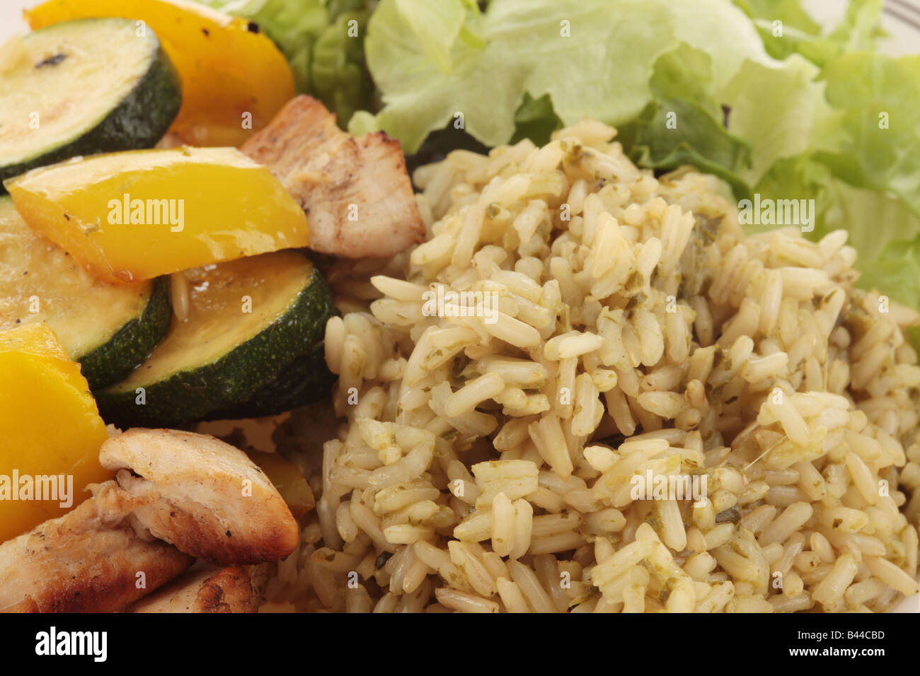 Chicken vegetable stir fry brown rice hi-res stock photography and ...