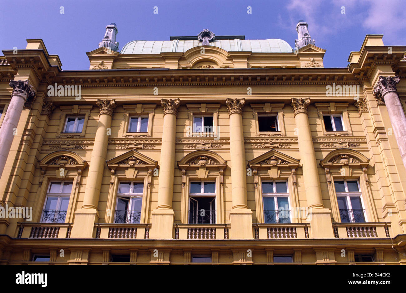 Part of Croatian National Theater building on Marsal Tito square Zagreb ...