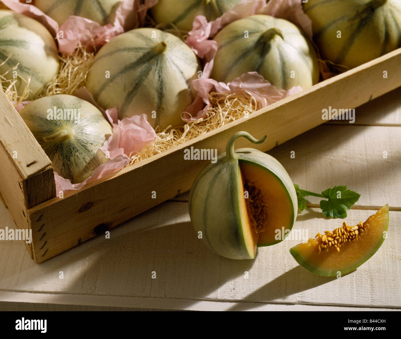 crate of melons Stock Photo - Alamy