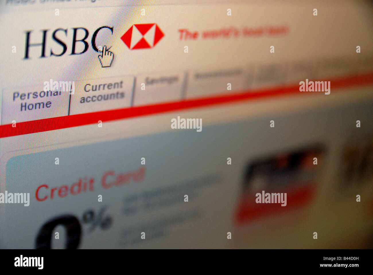 The HSBC banks website, creative focus/composition Stock Photo - Alamy