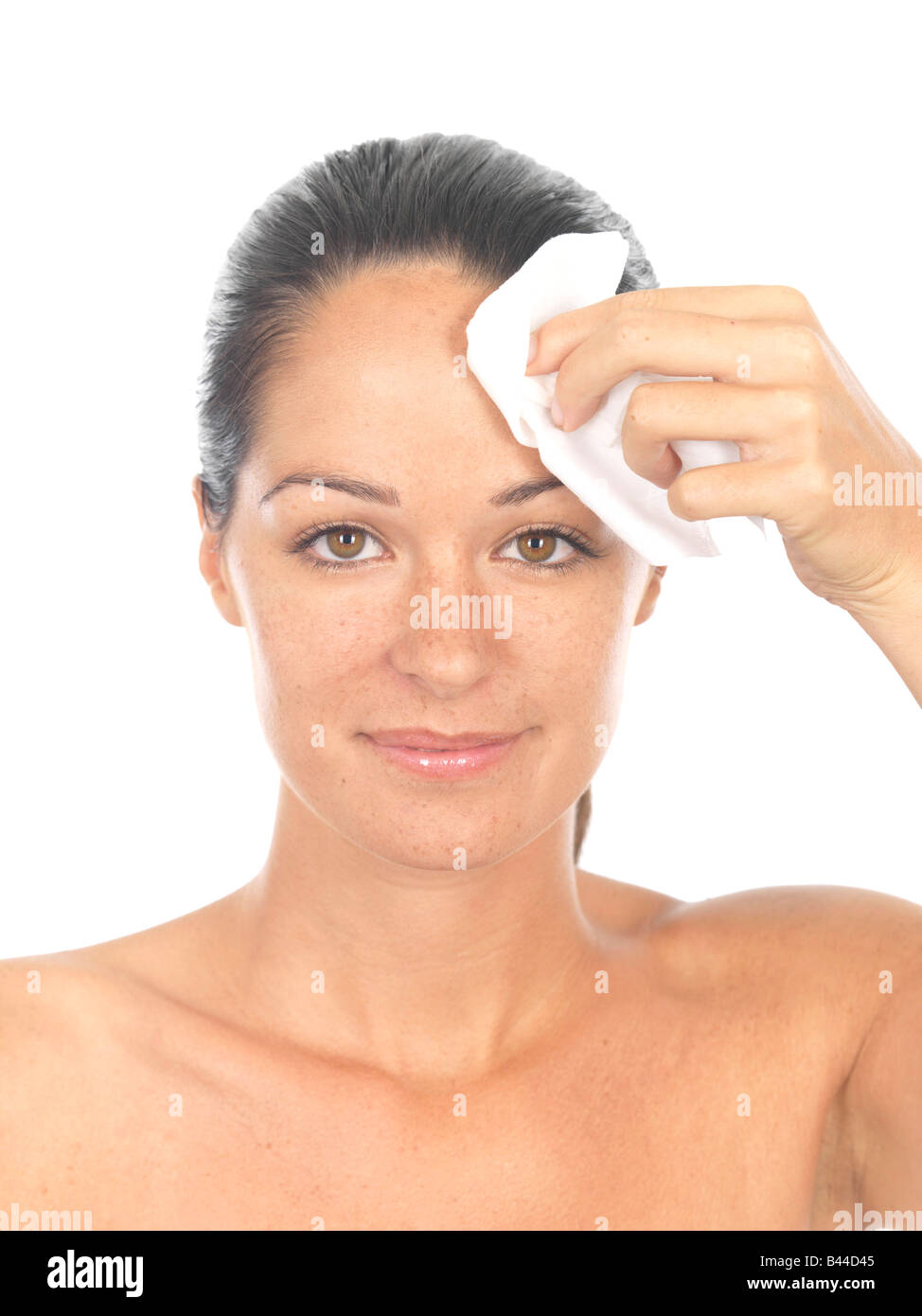 Woman Removing Make Up Model Released Stock Photo - Alamy