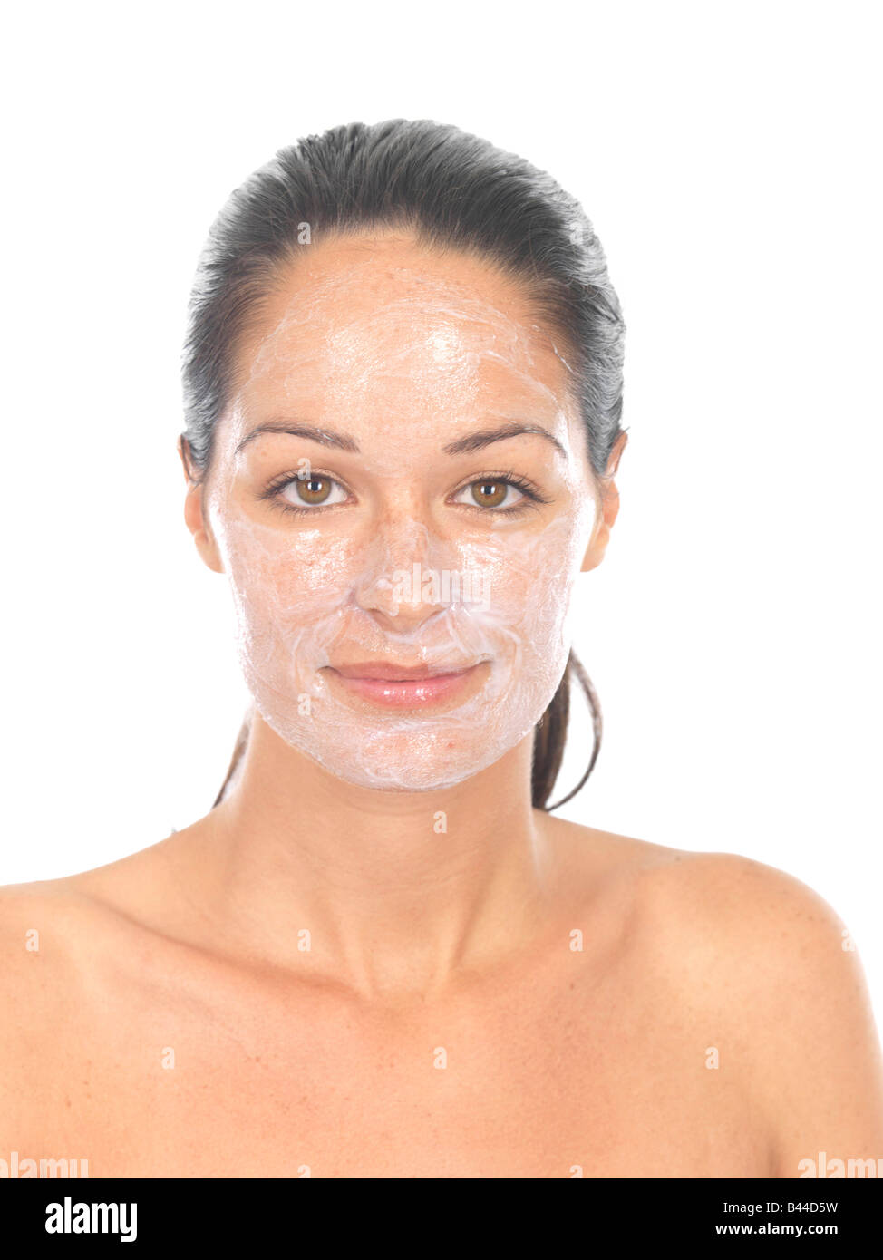 Woman Exfoliating Model Released Stock Photo - Alamy