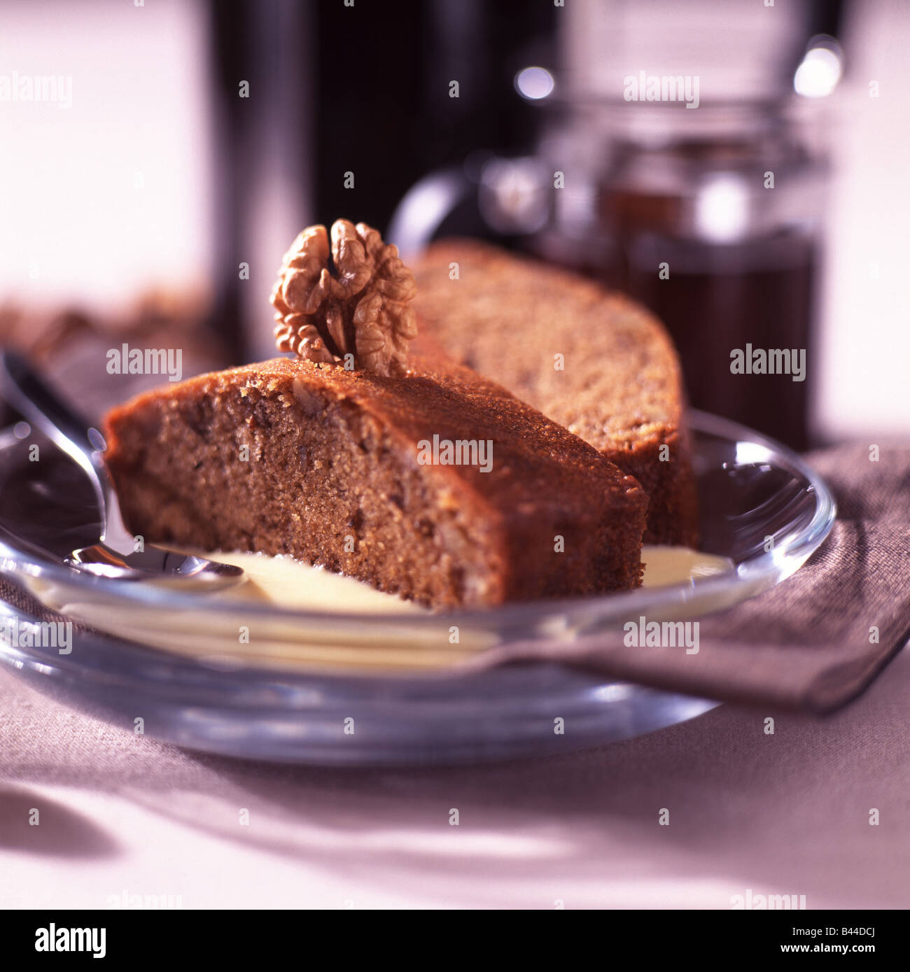 walnut cake for tea break Stock Photo - Alamy