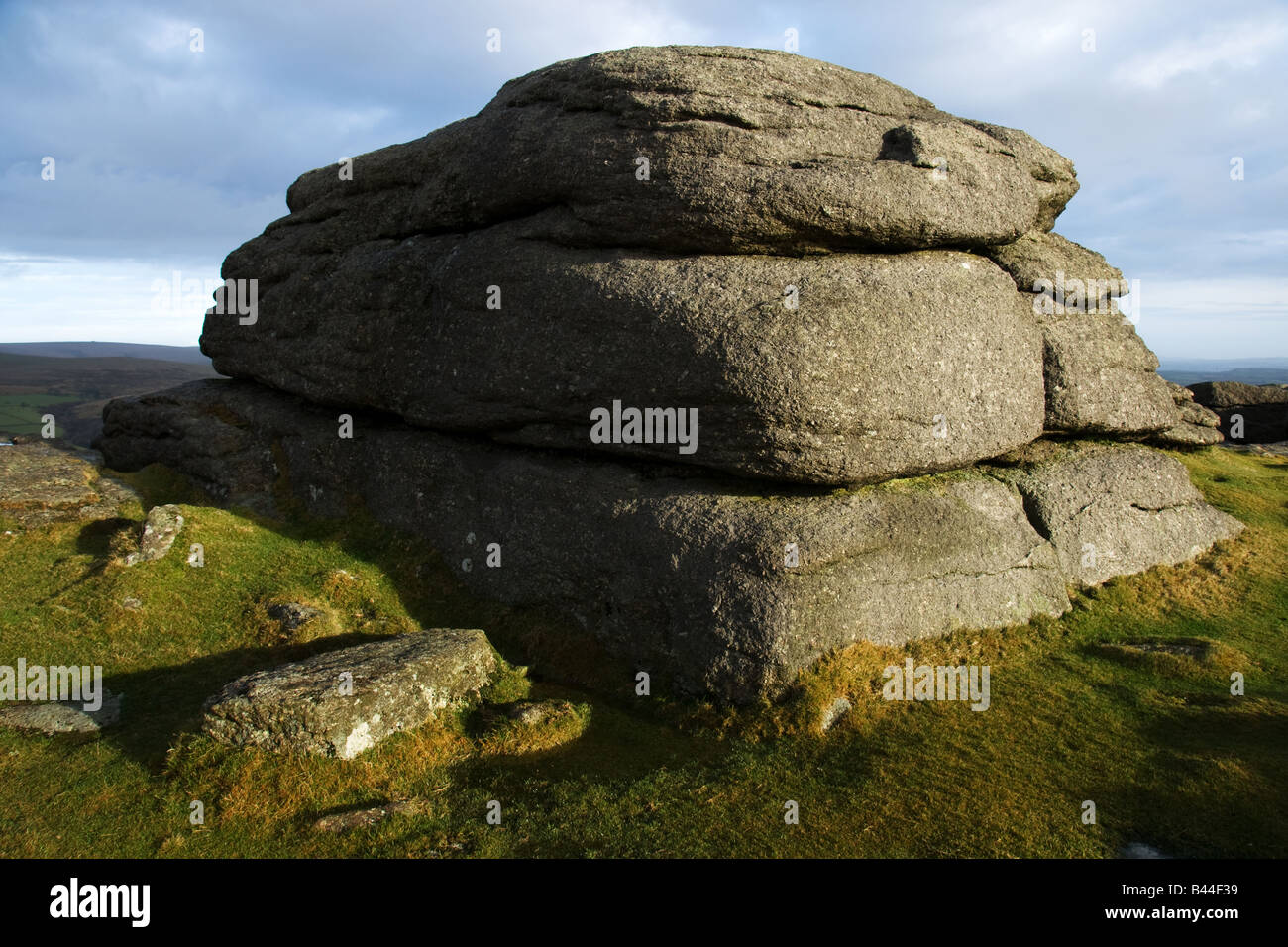 Image of Ugborough Beacon, South Devon, showing the main Tor looking ...