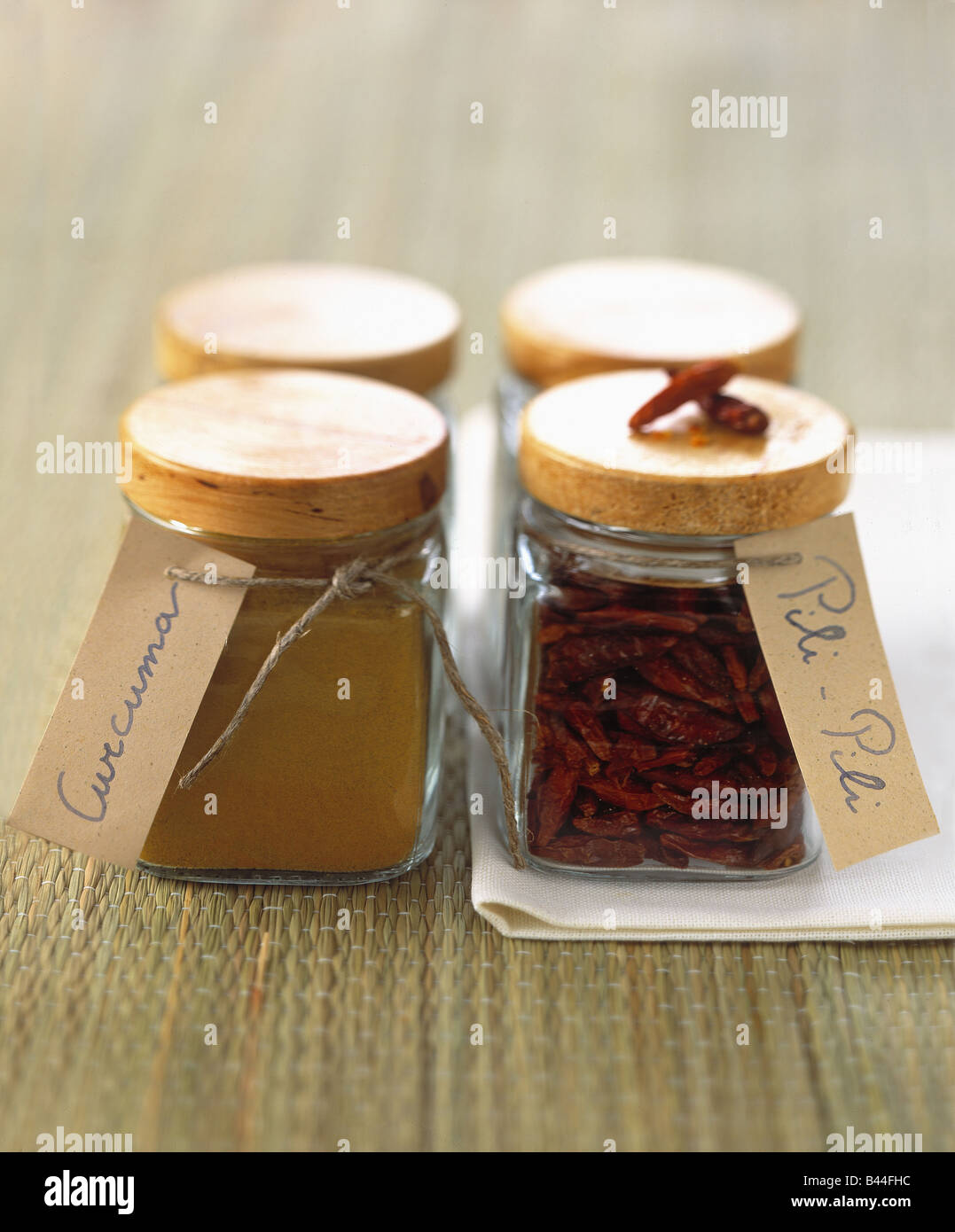 Assorted jars of spices Stock Photo - Alamy