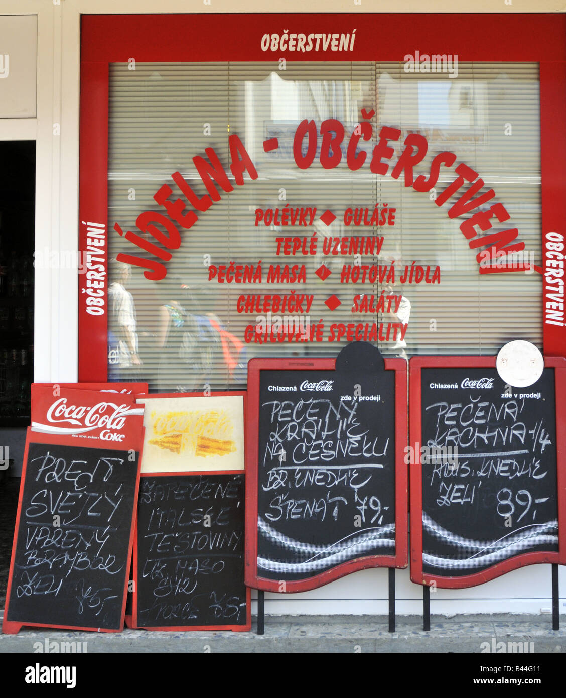 Prague restaurant menu Stock Photo - Alamy