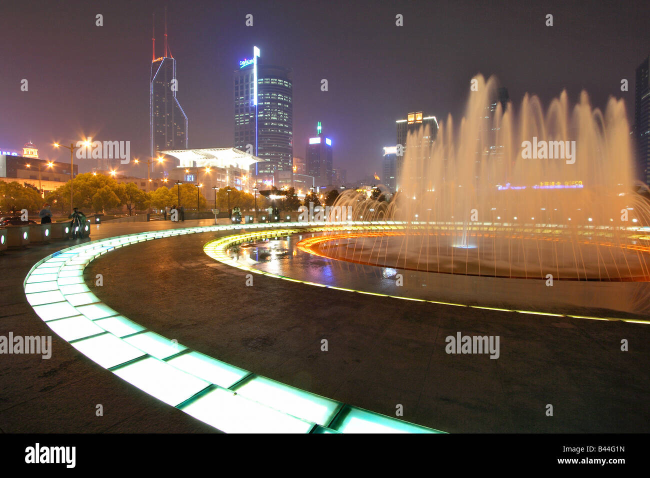 Fountain in the Renmin Square, Shanghai, China Stock Photo - Alamy