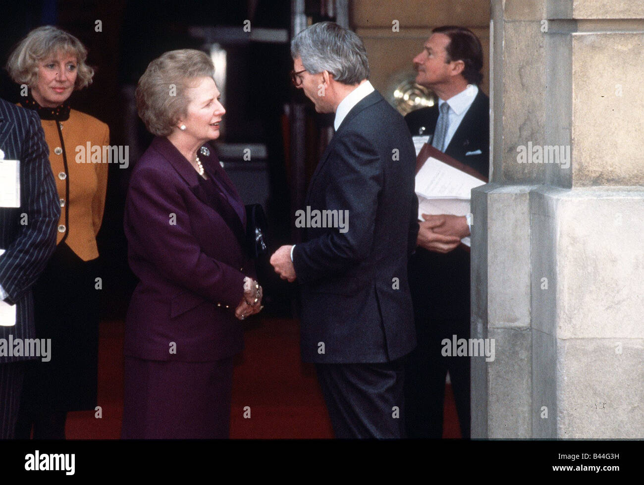 John Major meets Margaret Thatcher at Euro Summit 1991 Stock Photo - Alamy