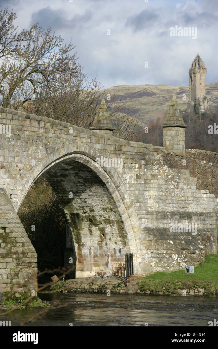 City of Stirling, Scotland. Early 16th Stirling Bridge over the River ...