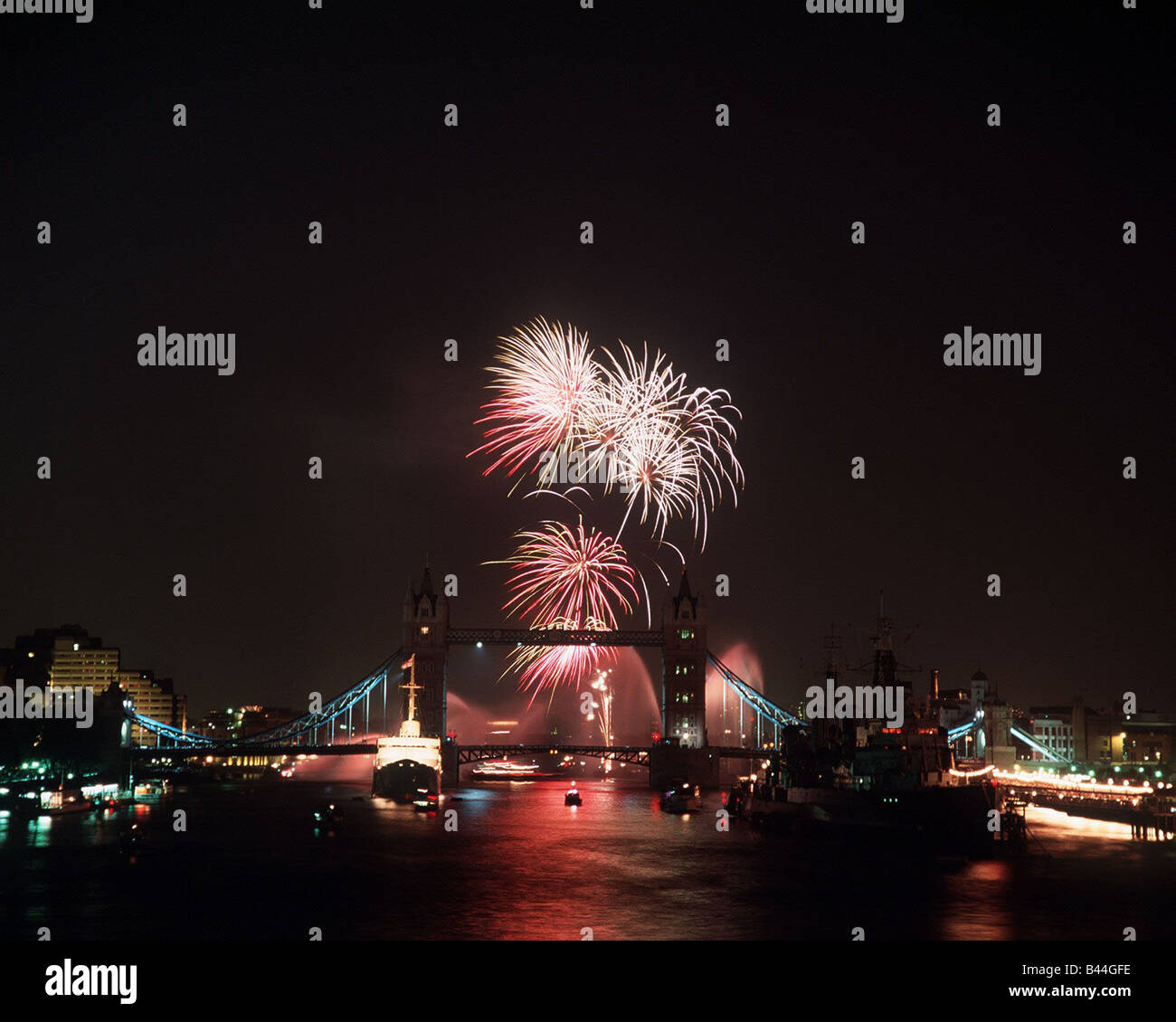 Tower Bridge London fireworks Stock Photo - Alamy