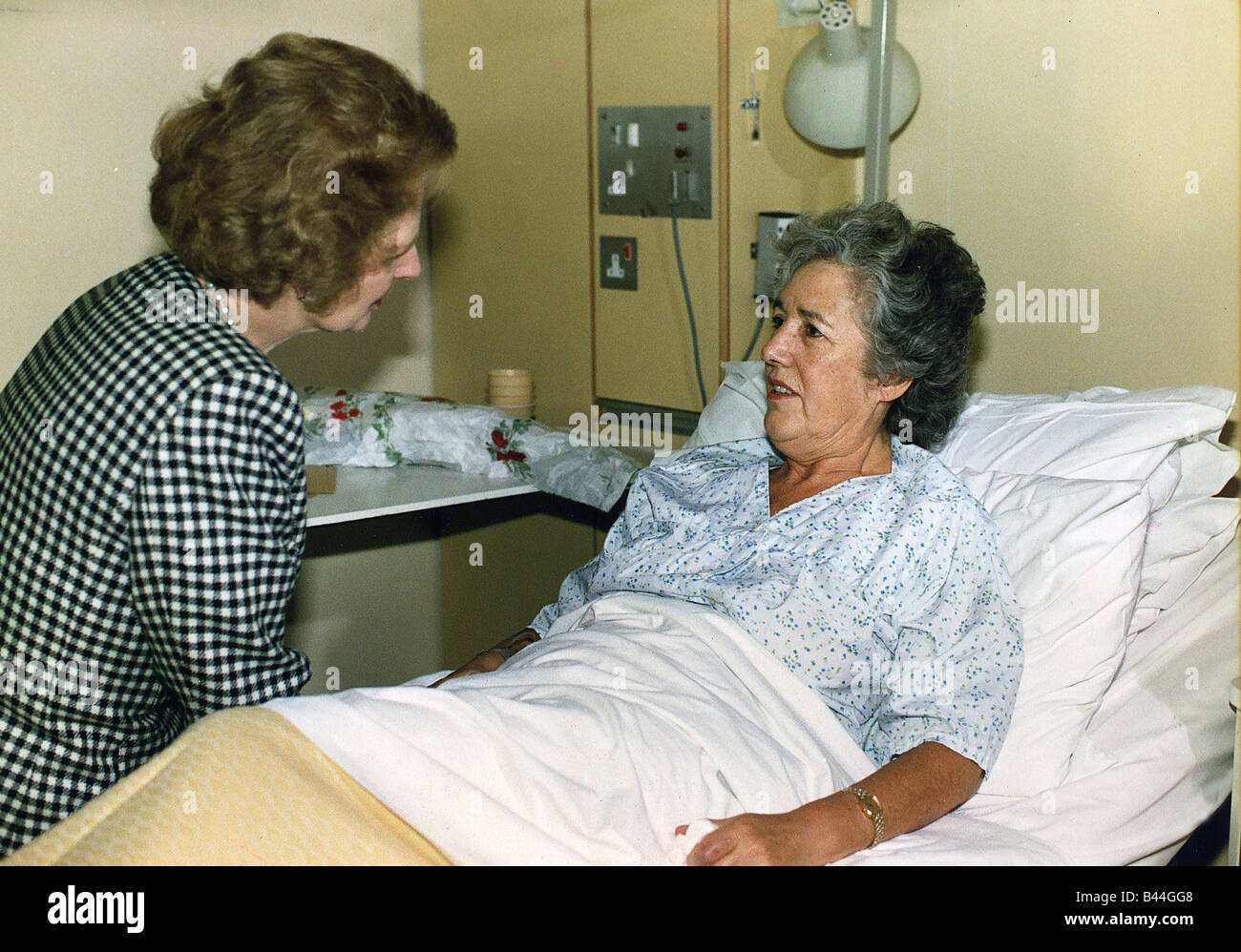 Margaret Thatcher Prime Minister visiting Brenda Armstrong one of the ...