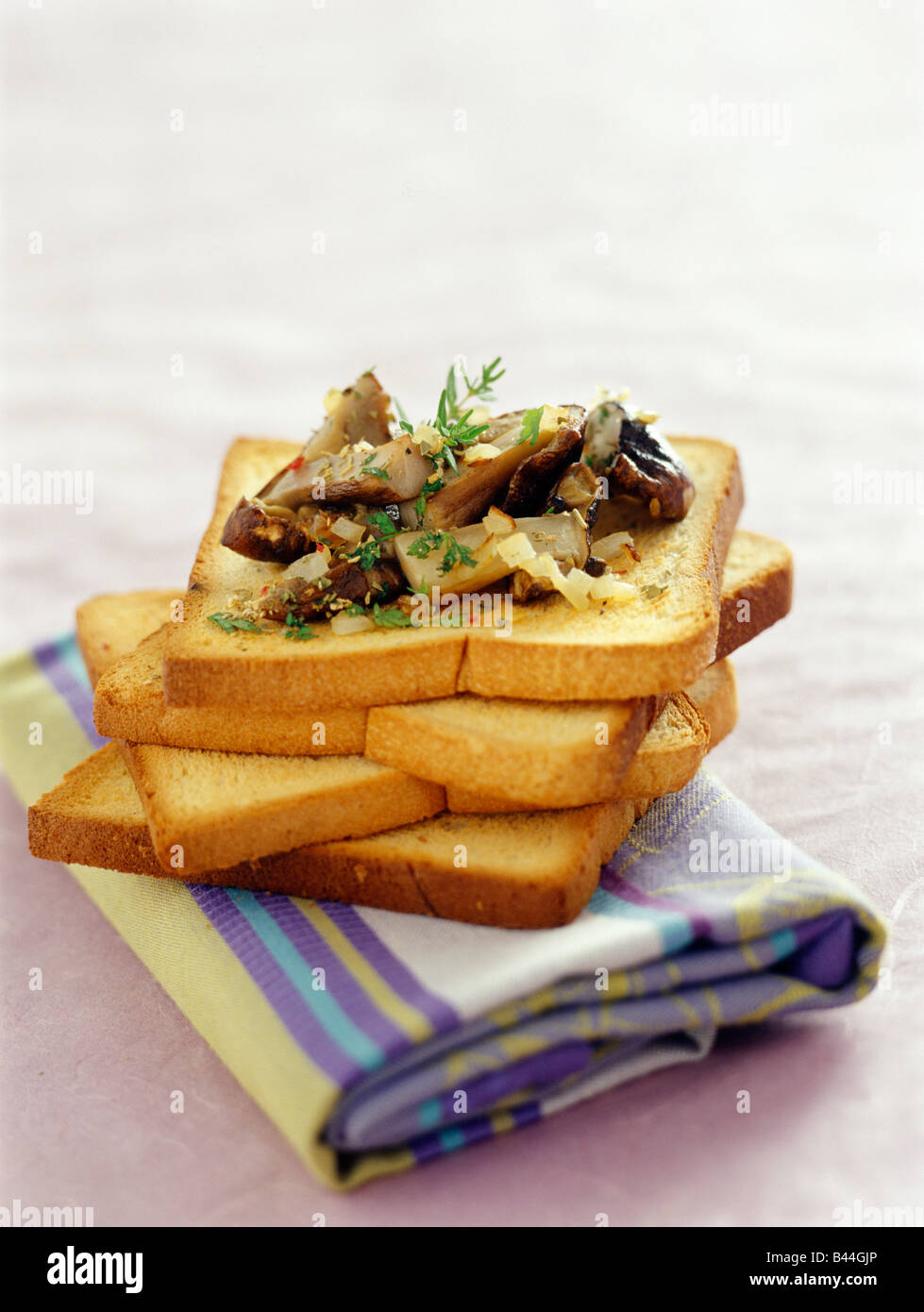 cep mushrooms on toast Stock Photo - Alamy