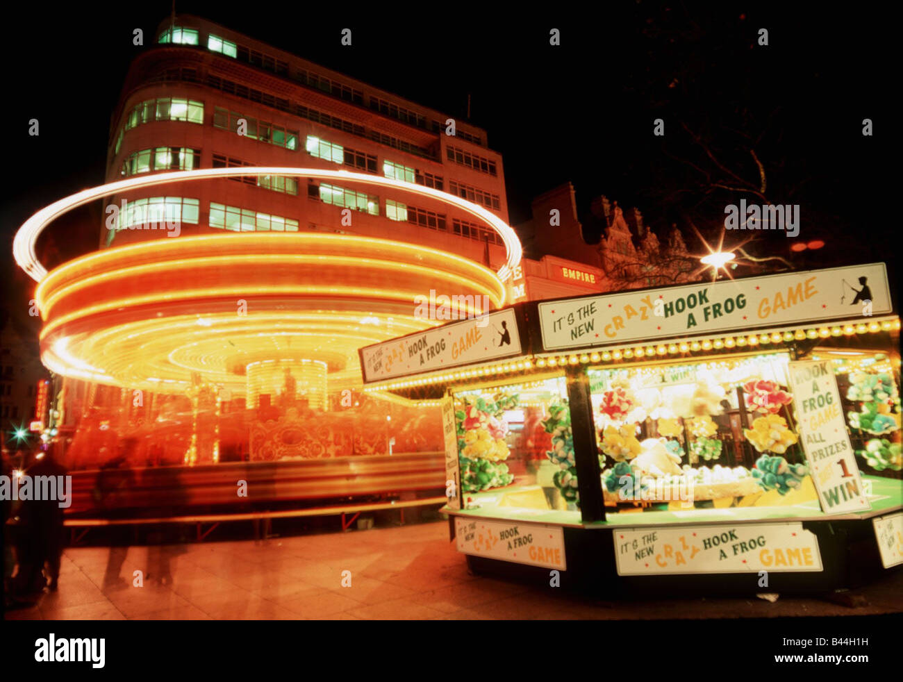 Fun fair at Leicester Square at night Stock Photo - Alamy