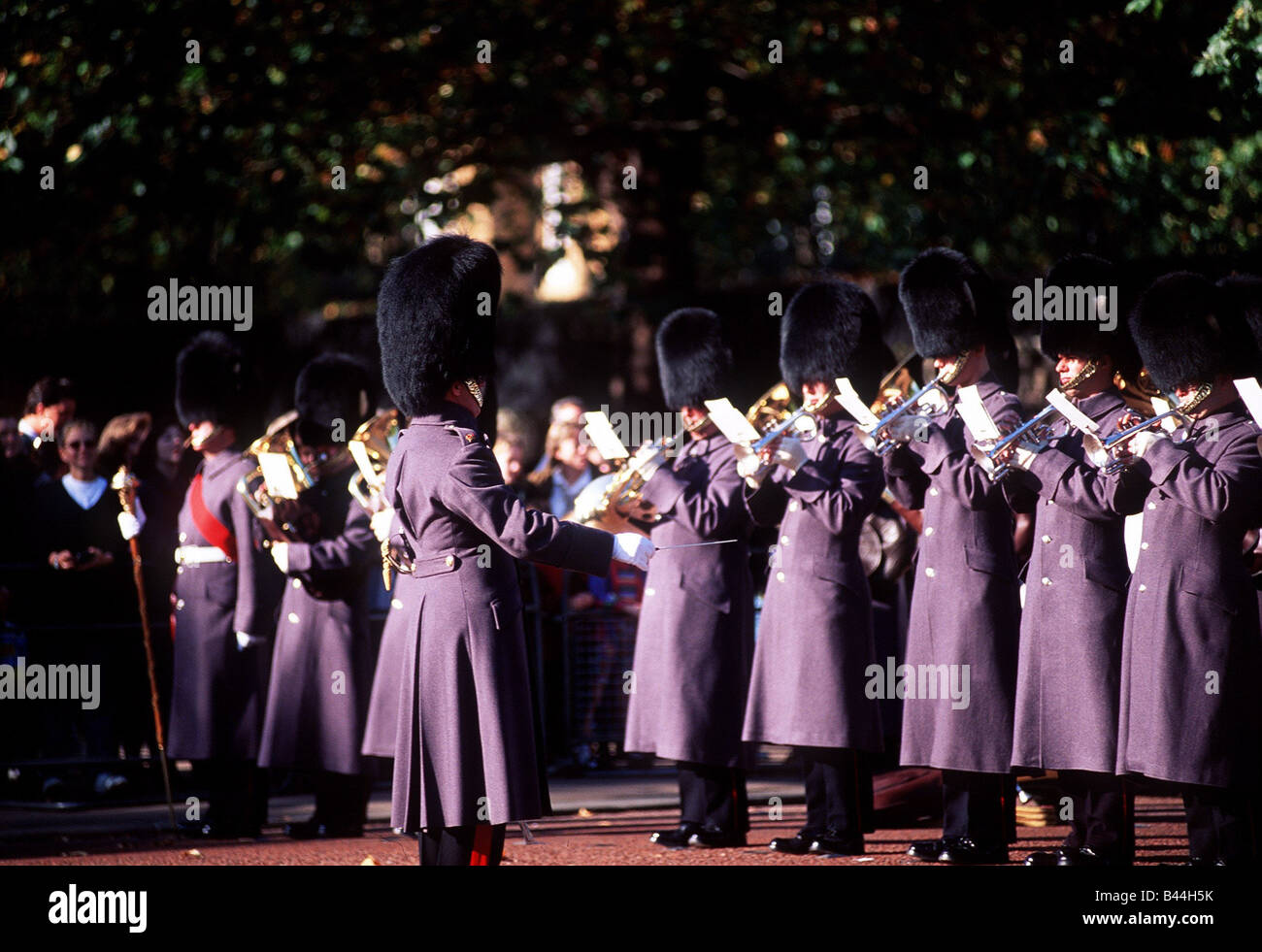 Queens Guards on parade in London Stock Photo - Alamy