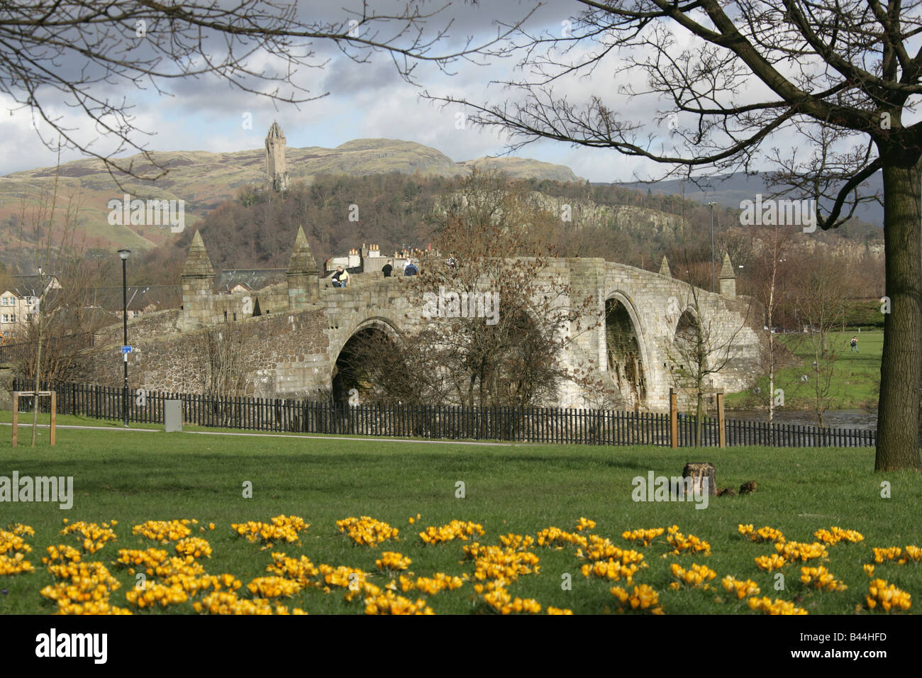 City of Stirling, Scotland. Early 16th Stirling Bridge over the River ...