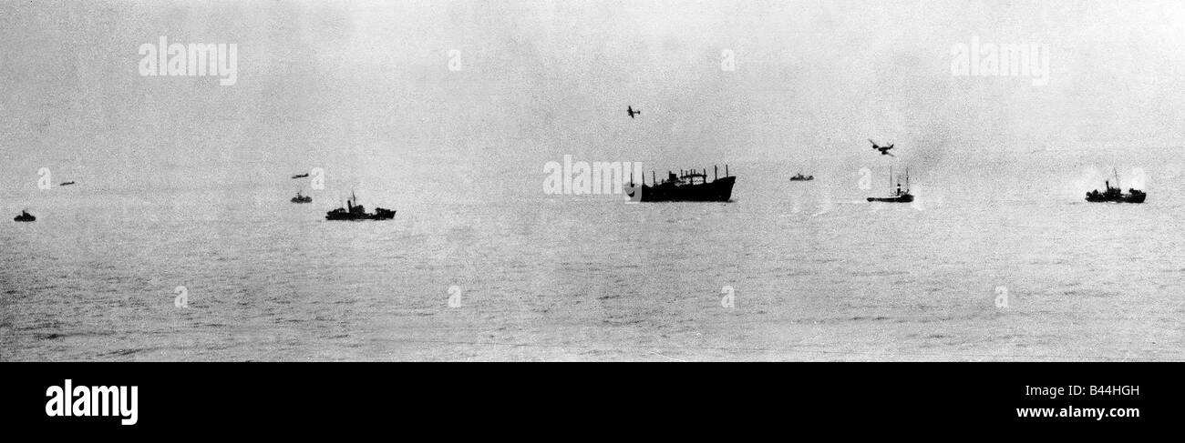 Coastal Command Bristol Beaufighters attack enemy convoy off the Dutch ...
