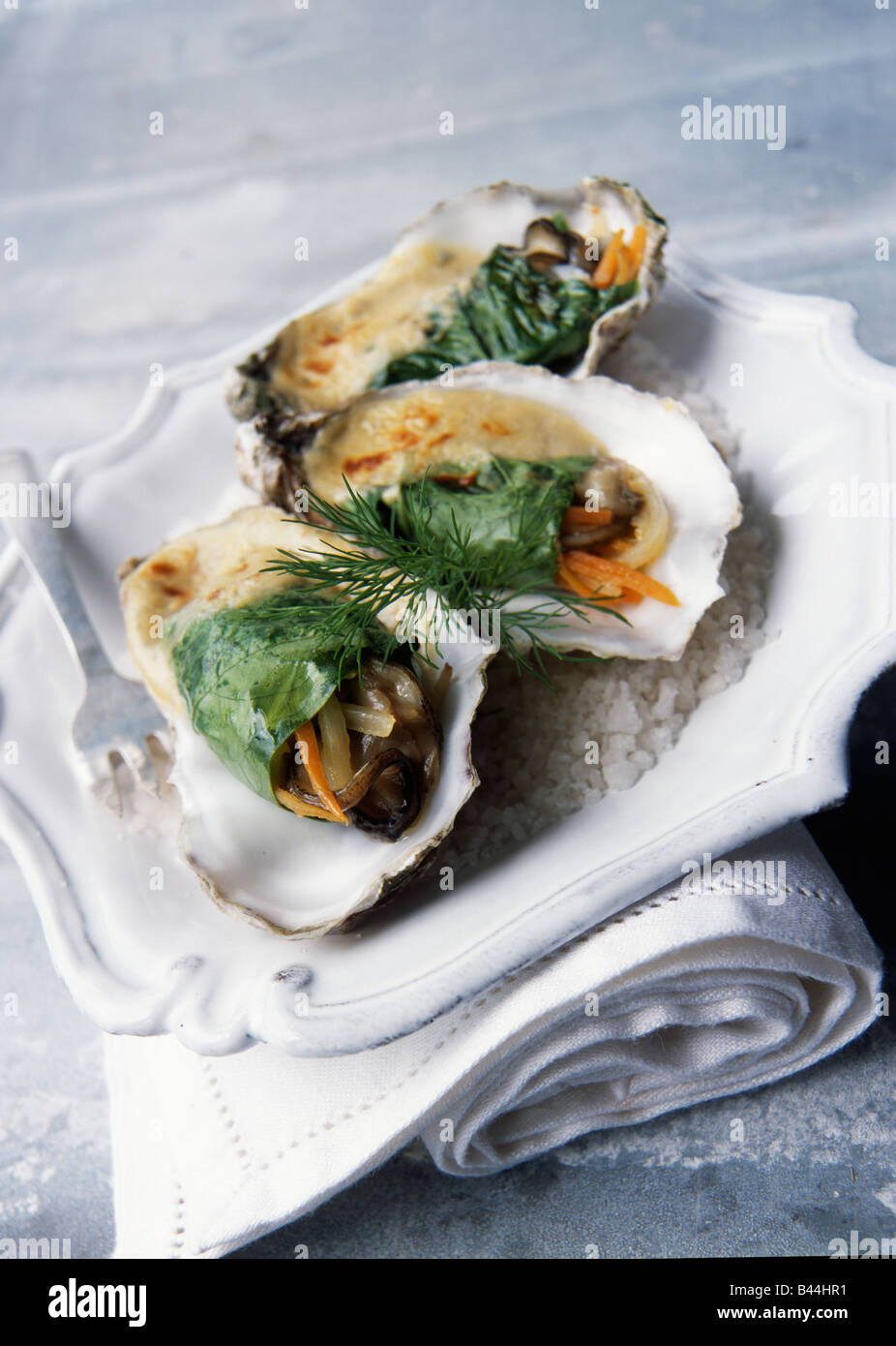hot oyster with roquefort Stock Photo - Alamy