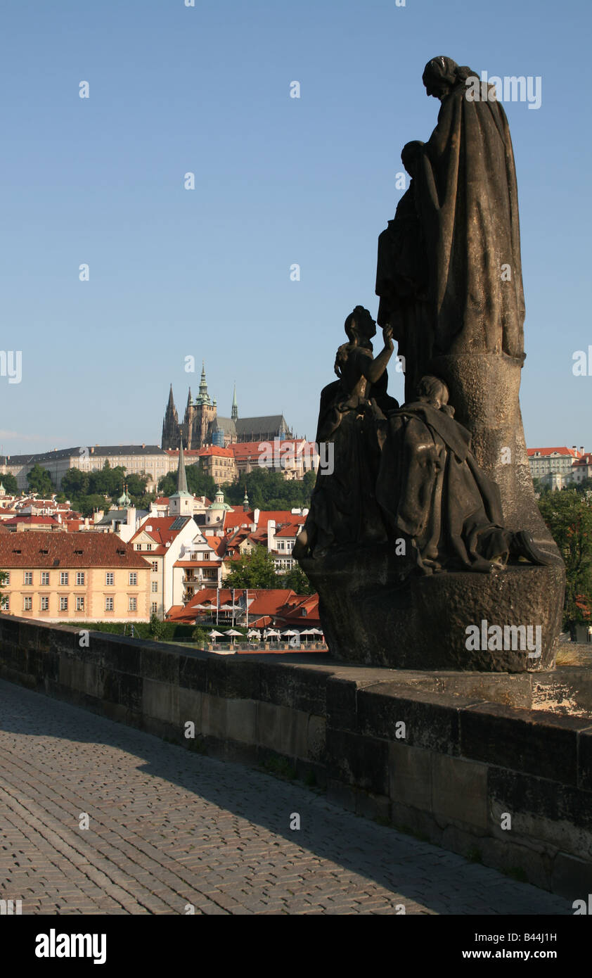 statues on Charles bridge Prague Czech Republic June 2008 Stock Photo ...