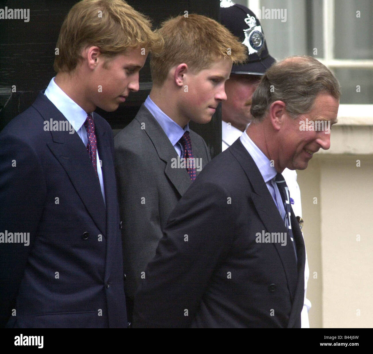 Prince Charles with his sons Prince Harry and Prince William at the ...