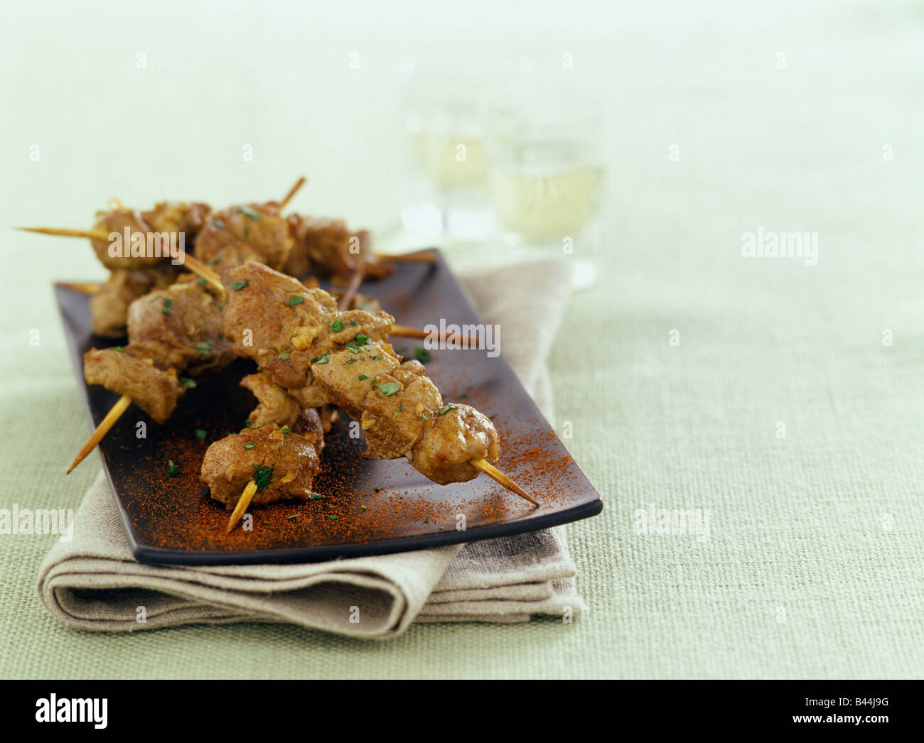 Marinated meat brochettes Stock Photo - Alamy