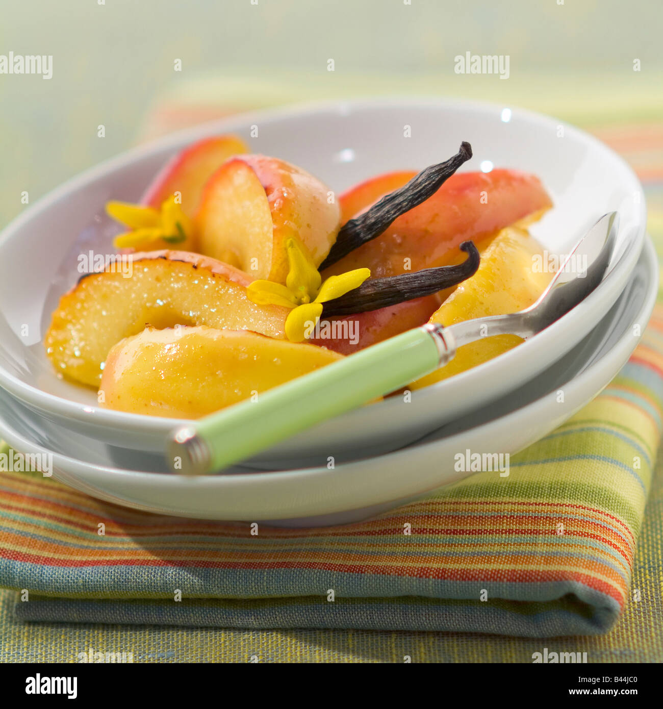 Flambeed apples with butter Stock Photo - Alamy