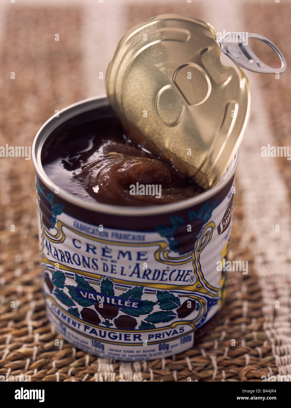 can of chestnut puree Stock Photo - Alamy