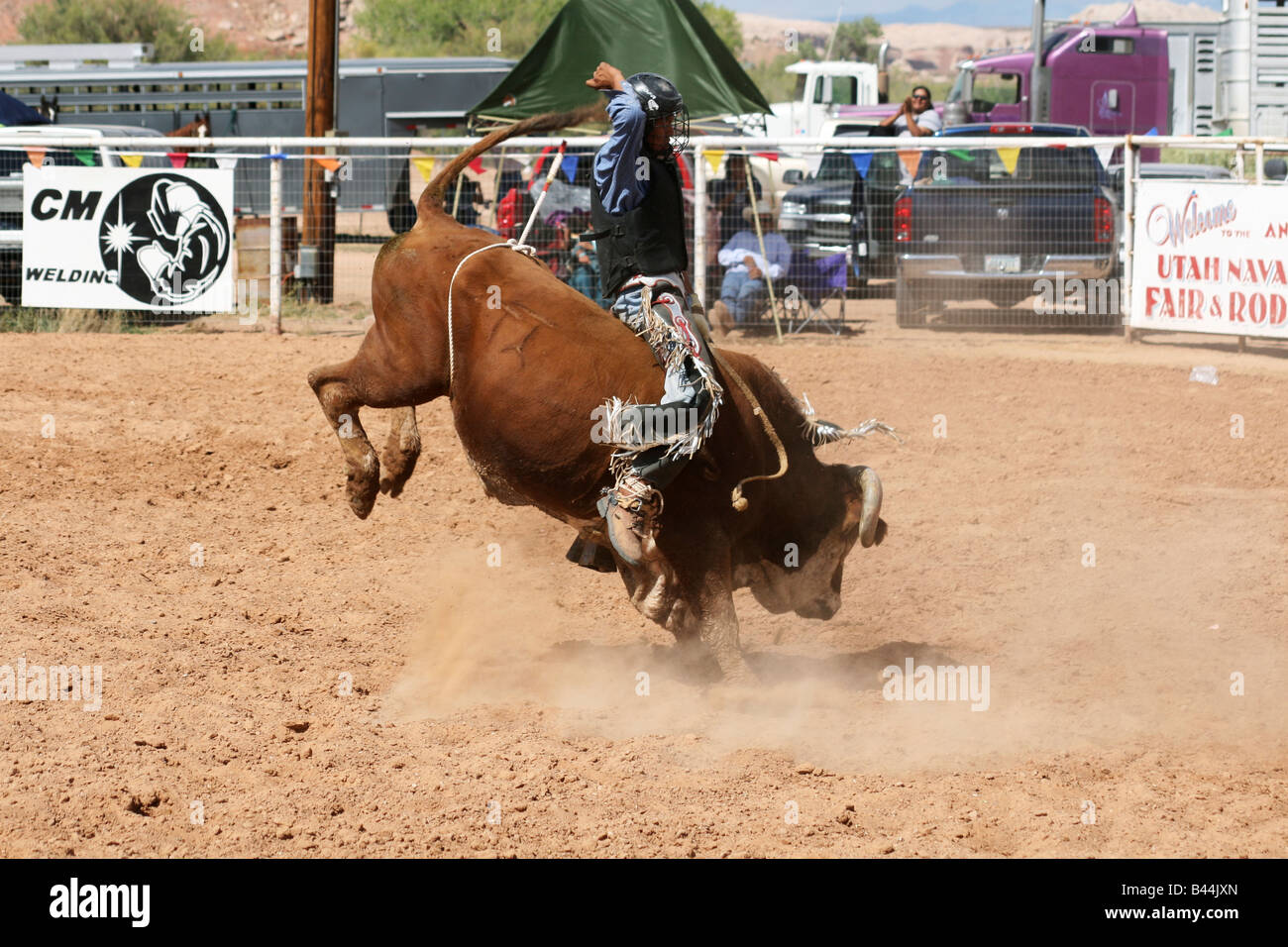 Bull riding. Utah Navajo Fair and Rodeo. Blanding Stock Photo - Alamy
