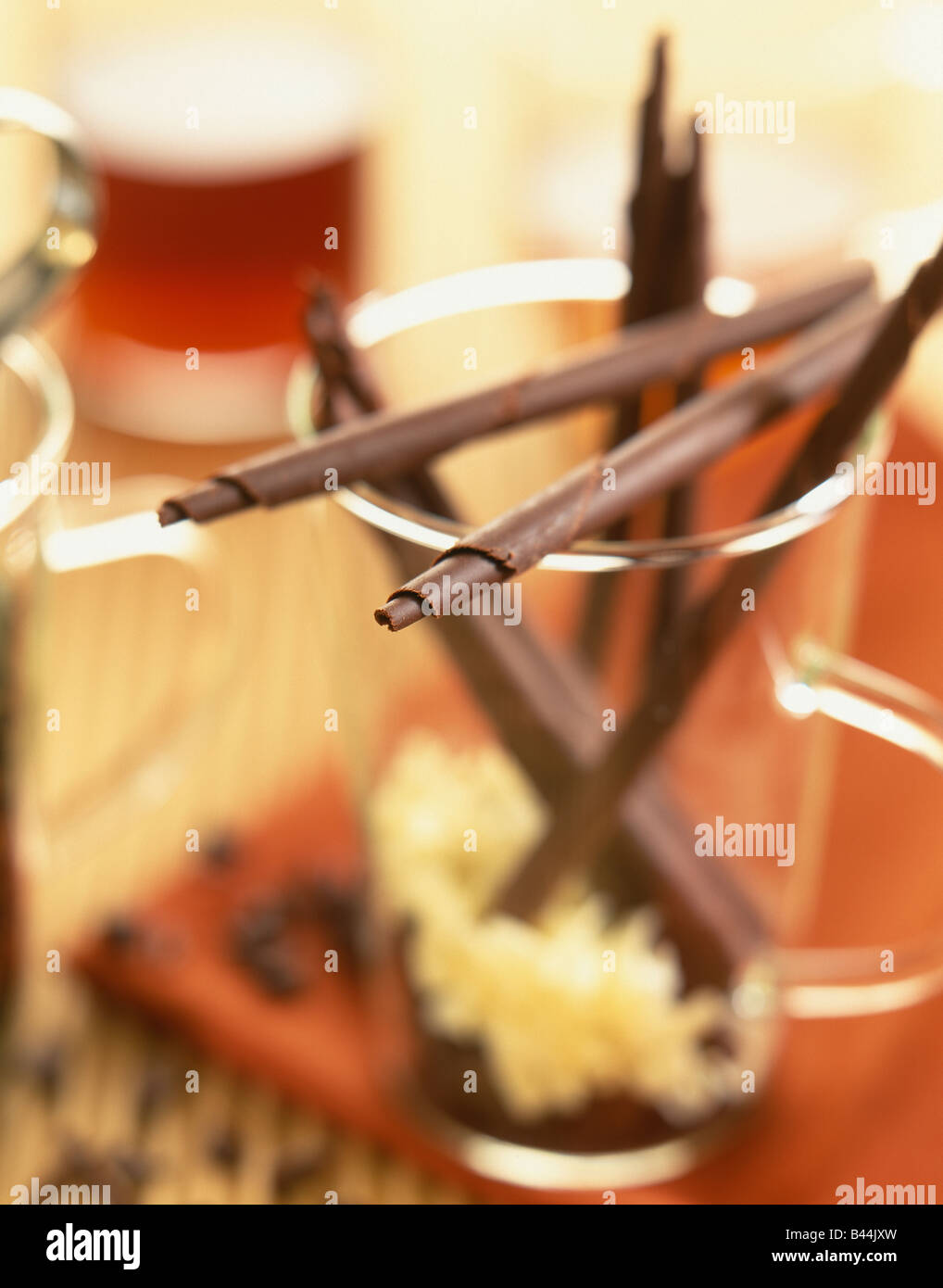 Thin flaky chocolate rolls Stock Photo - Alamy