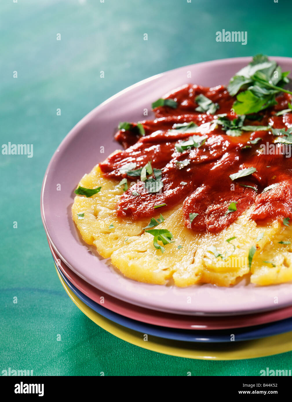 Sweet and sour duck carpaccio Stock Photo - Alamy