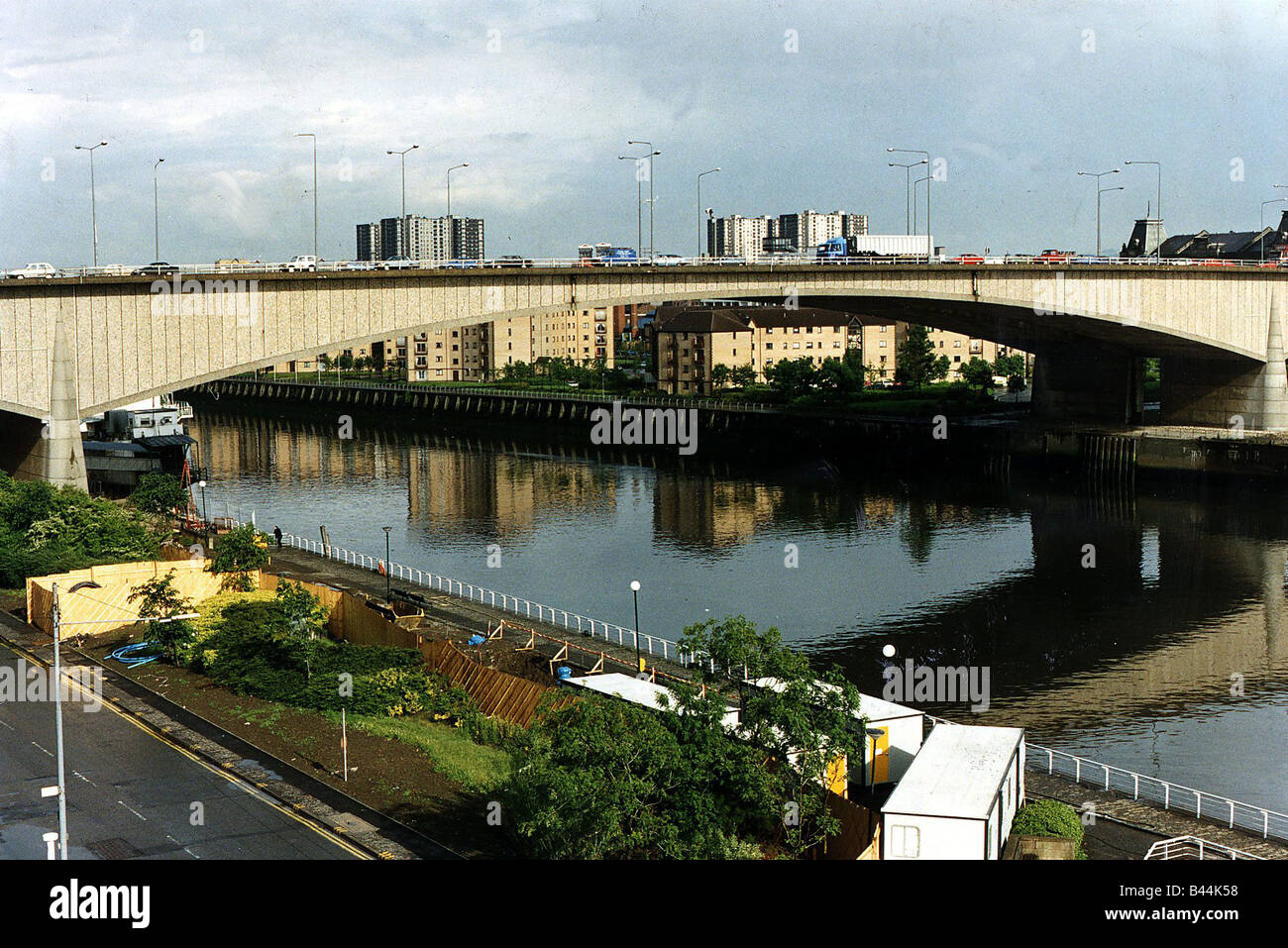Kingston Bridge Glasgow over River Clyde Anderston circa 1995 Stock ...