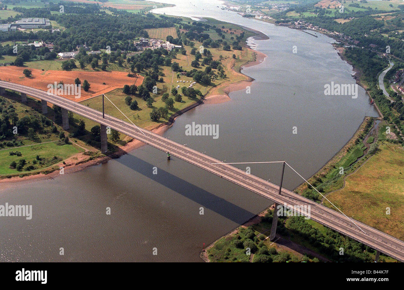 Erskine Bridge aerial view empty after being hit by UIE oil rig ...