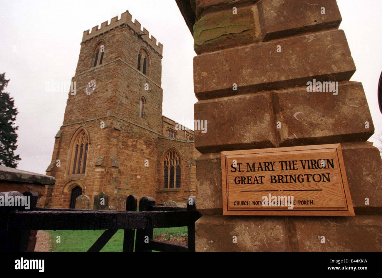 St Mary The Virgin Church Great Brington Village january 1998 Stock ...