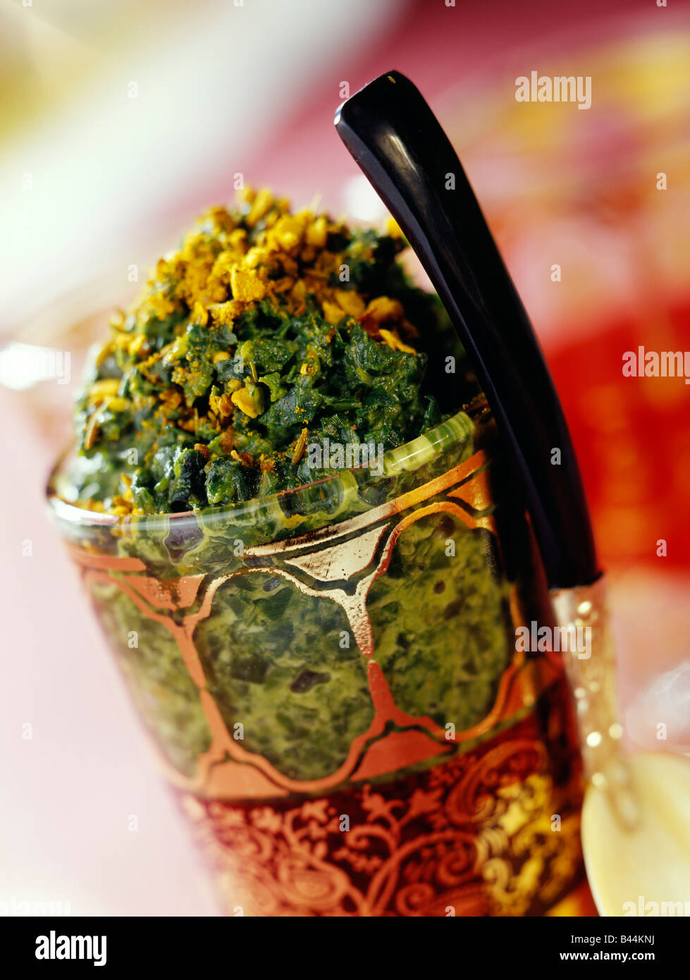 Spinach and curry puree Stock Photo - Alamy