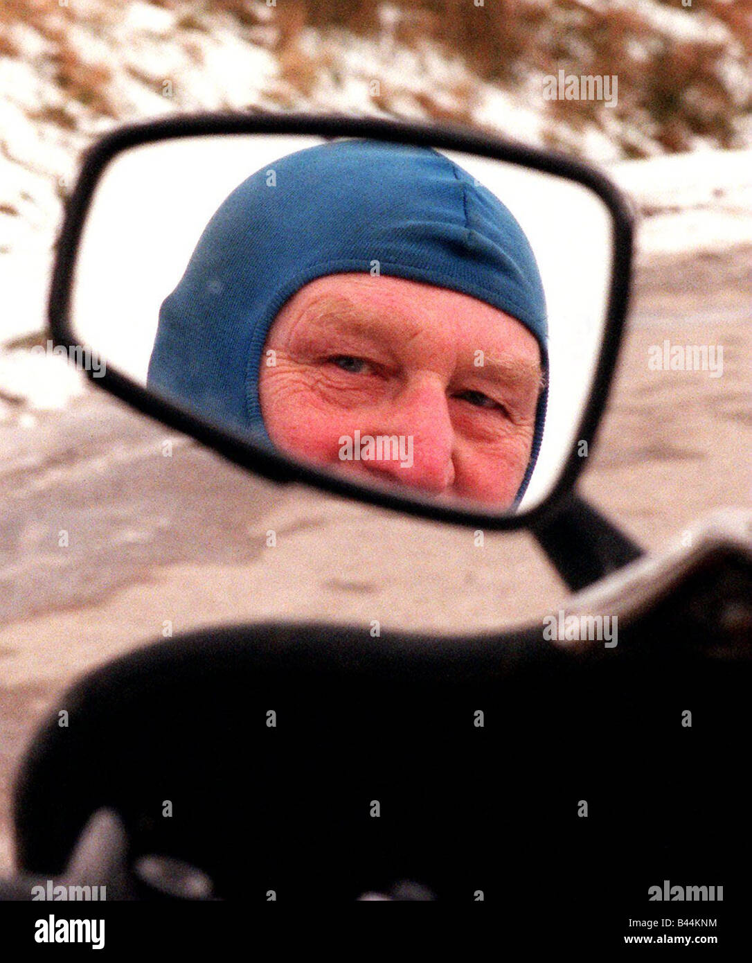 Bill Mather and his trusty old BMW March 1998 Reflected in mirror ...