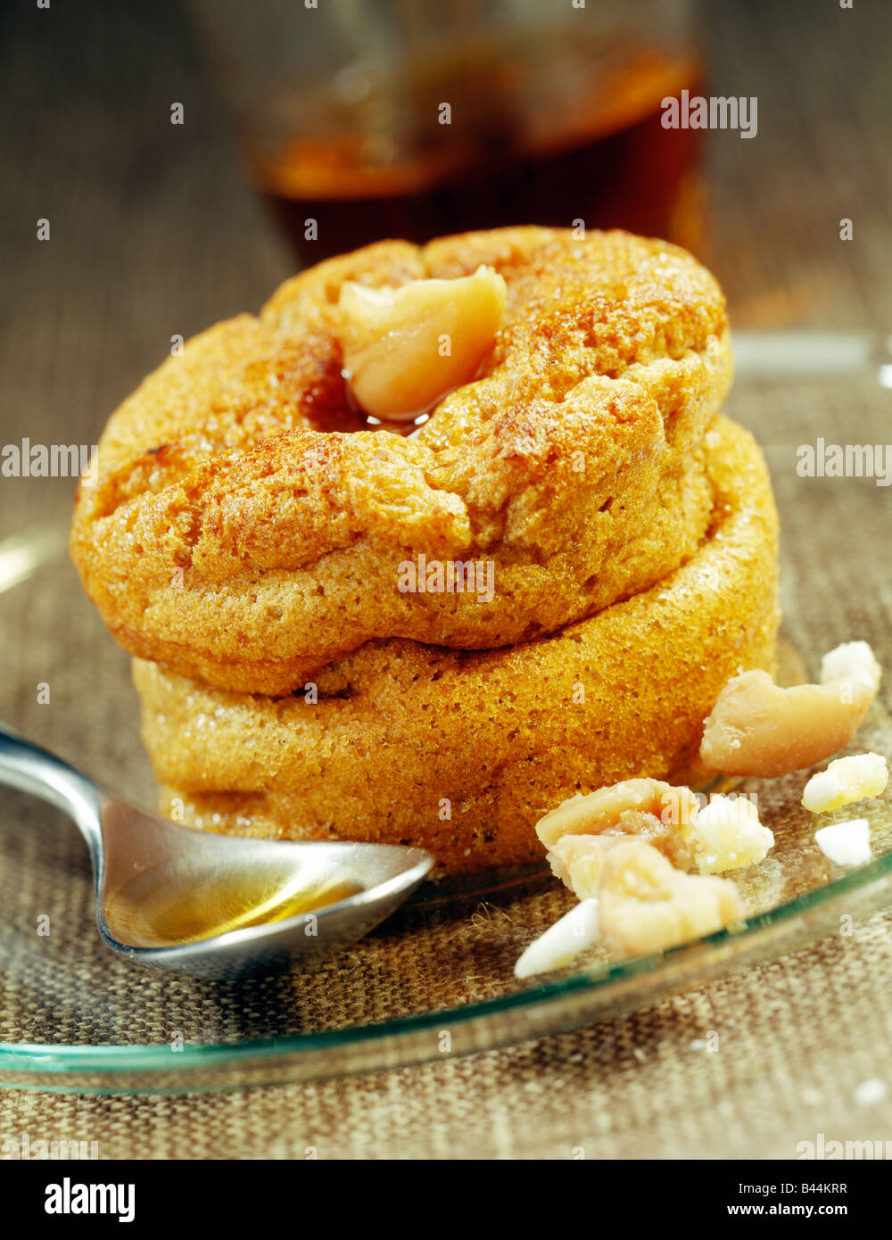 Flambeed chestnut soufflé Stock Photo - Alamy