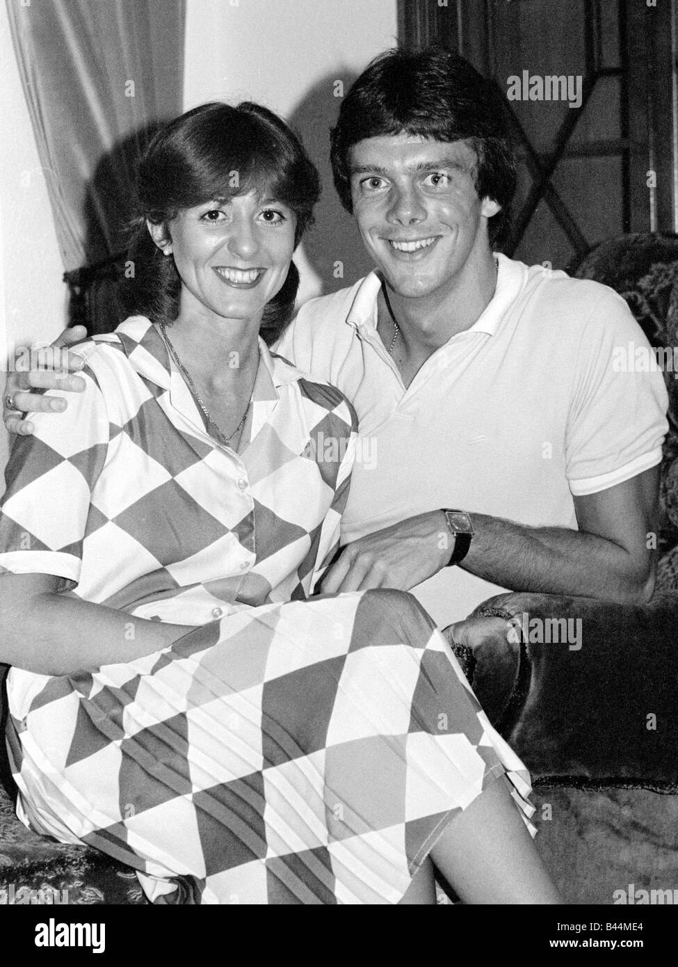 Arsenal footballer David O' Leary with girlfriend Joy Lewis August 1981 ...