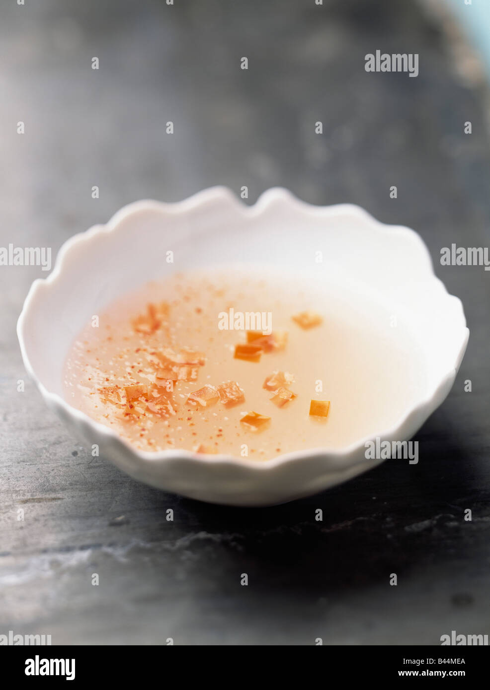 Tapioca soup with diced tomatoes Stock Photo - Alamy