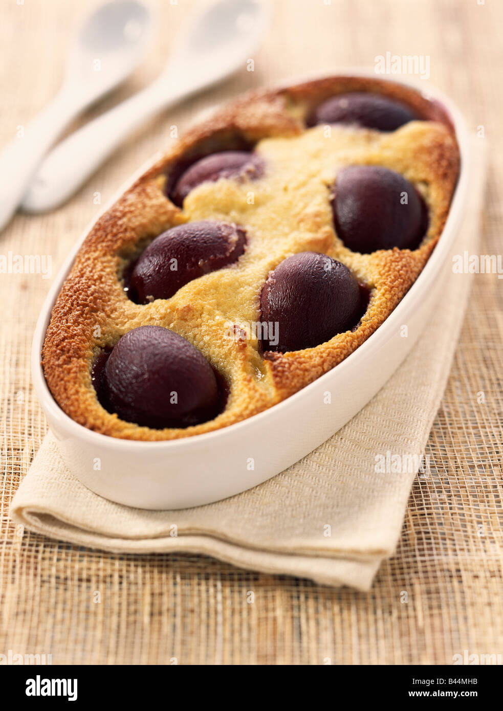 Quetsch plum clafoutis Stock Photo - Alamy