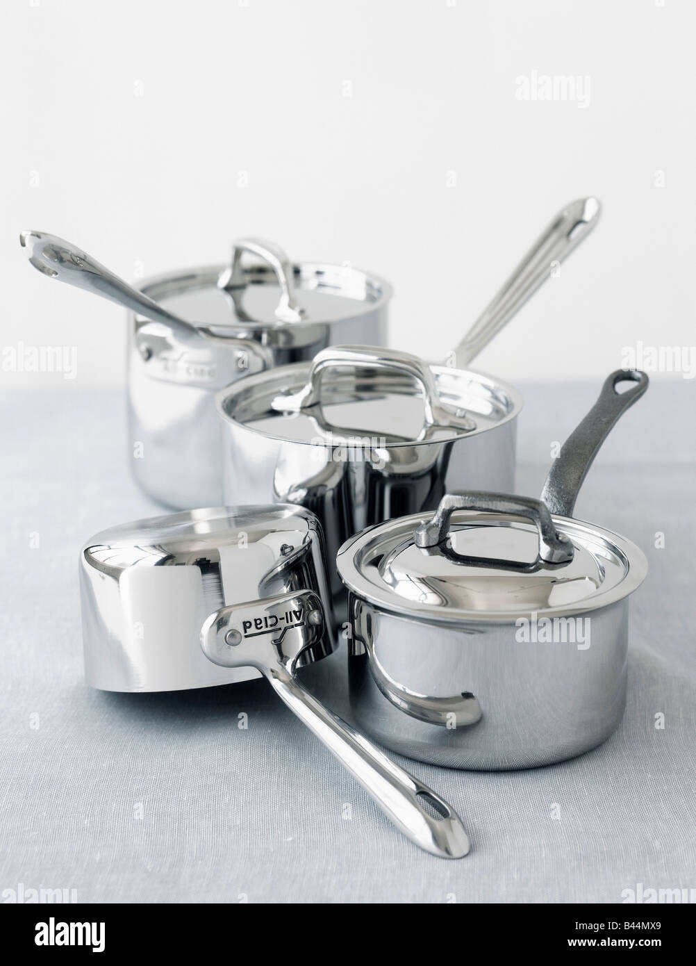Cookware set of saucepans Stock Photo - Alamy