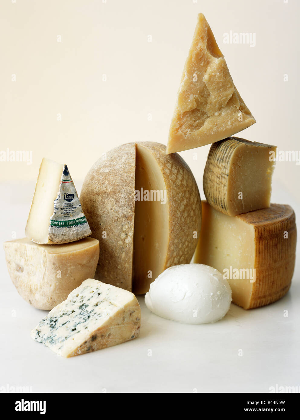 Selection of Italian cheeses Stock Photo - Alamy