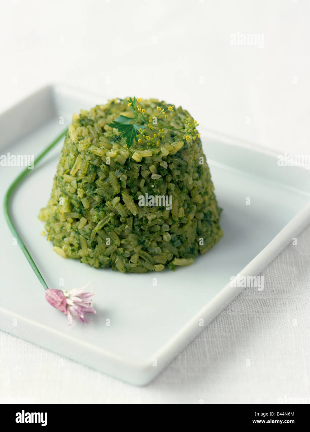 Timbale of rice with herbs Stock Photo - Alamy