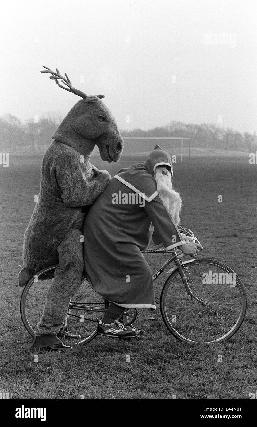 NOT AVAILABLE FOR GREETINGS CARDS Father Christmas and Rudolf the ...